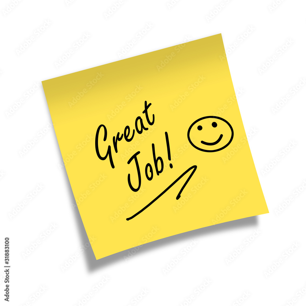 Post-it Great Job! Stock Illustration | Adobe Stock