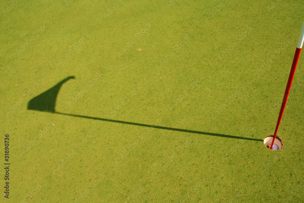 sombra banderin golf, shadow golf banner Stock Photo | Adobe Stock
