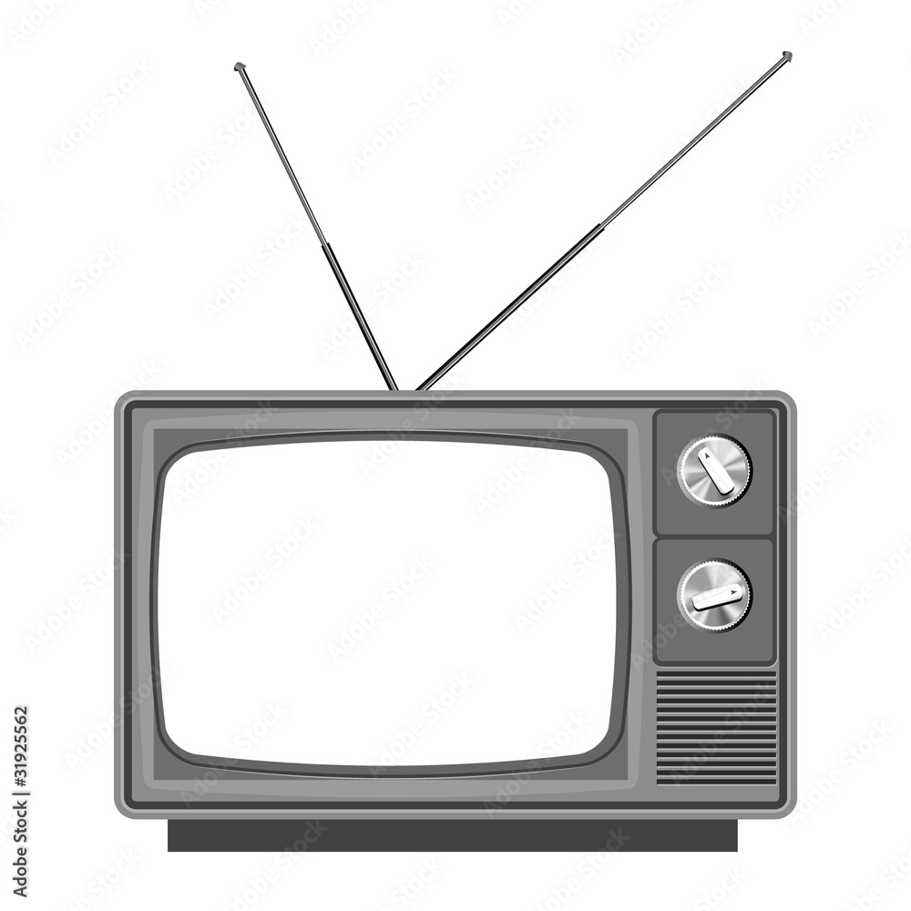 Old Tv Television With Blank Screen Stock Vector Adobe Stock Old Tv Television With Blank Screen Stock Vector Adobe Stock