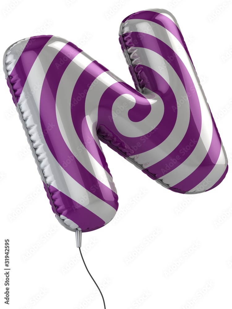 letter N balloon 3d illustration Stock Illustration | Adobe Stock