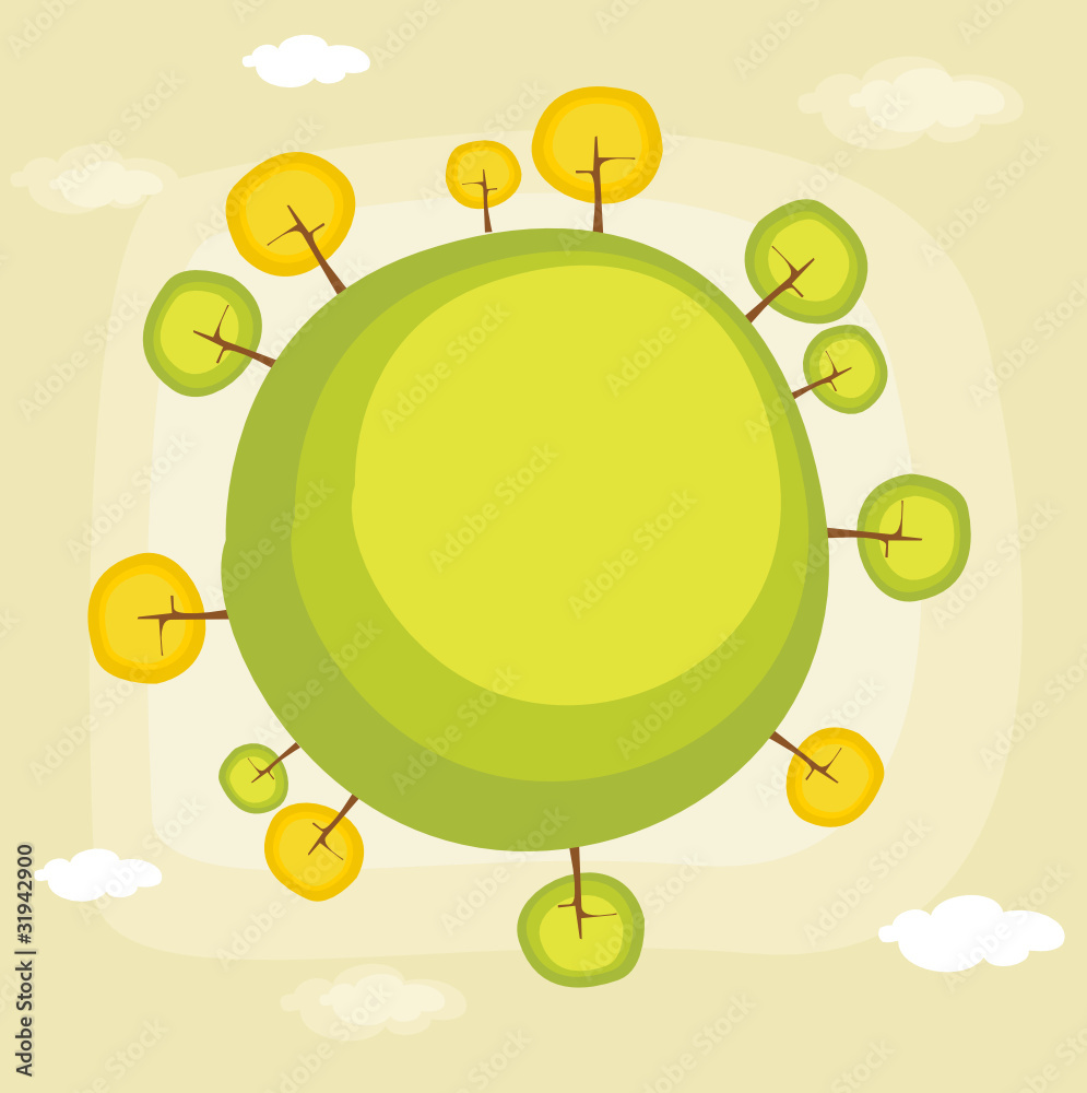 Cartoon earth background, vector illustration Stock Vector | Adobe Stock