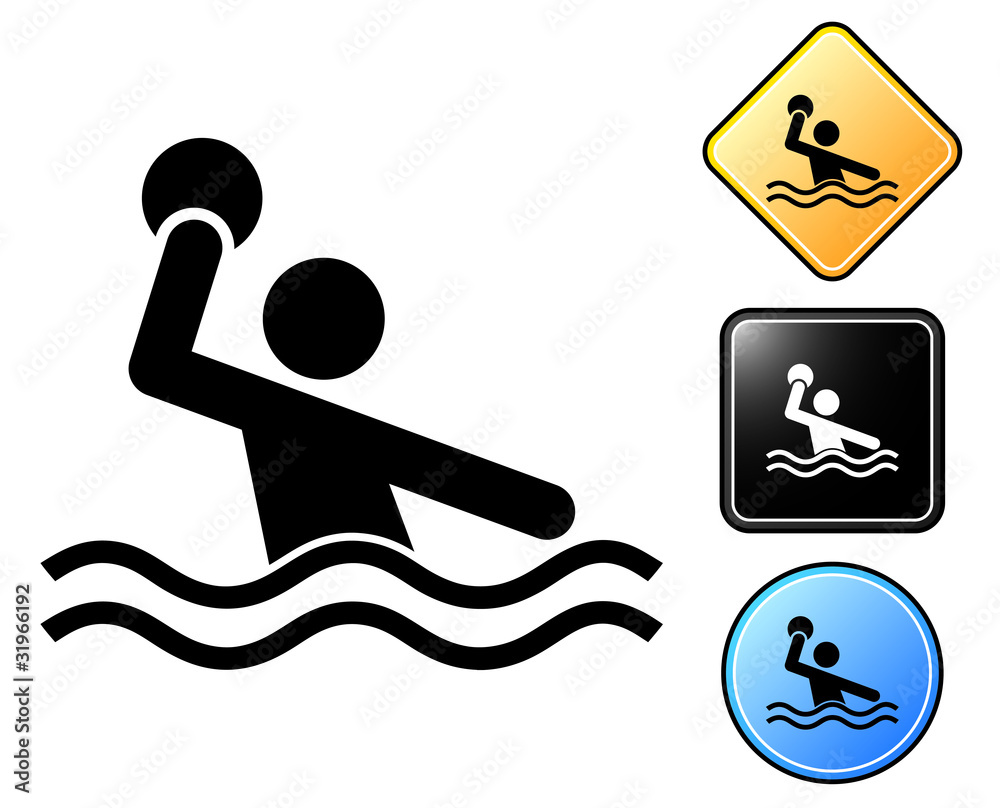 Waterpolo pictogram and signs vector de Stock | Adobe Stock