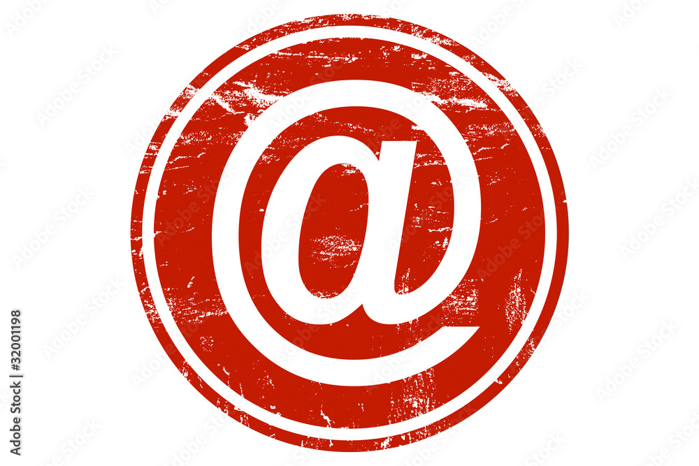 Grunge Stempel rot rund AT-ZEICHEN Stock Illustration | Adobe Stock