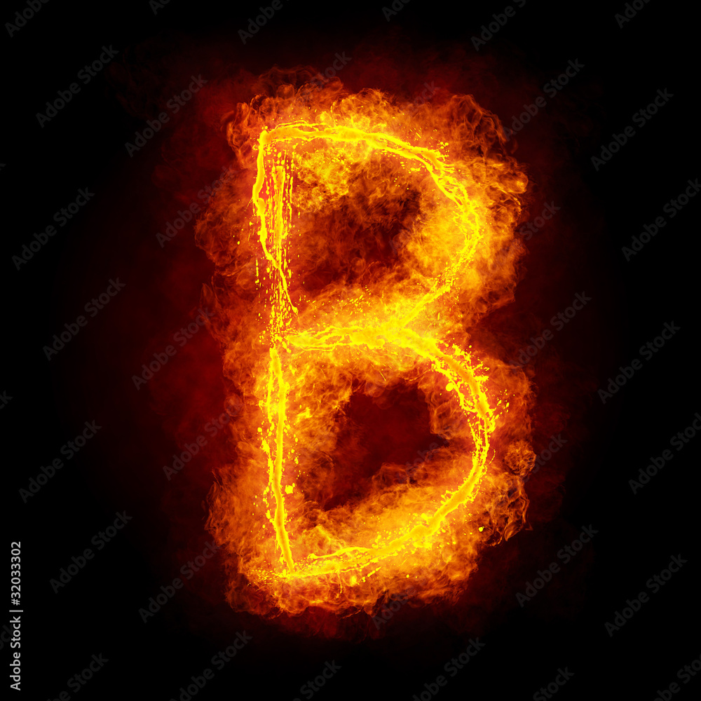 Fiery font letter B Stock Illustration | Adobe Stock