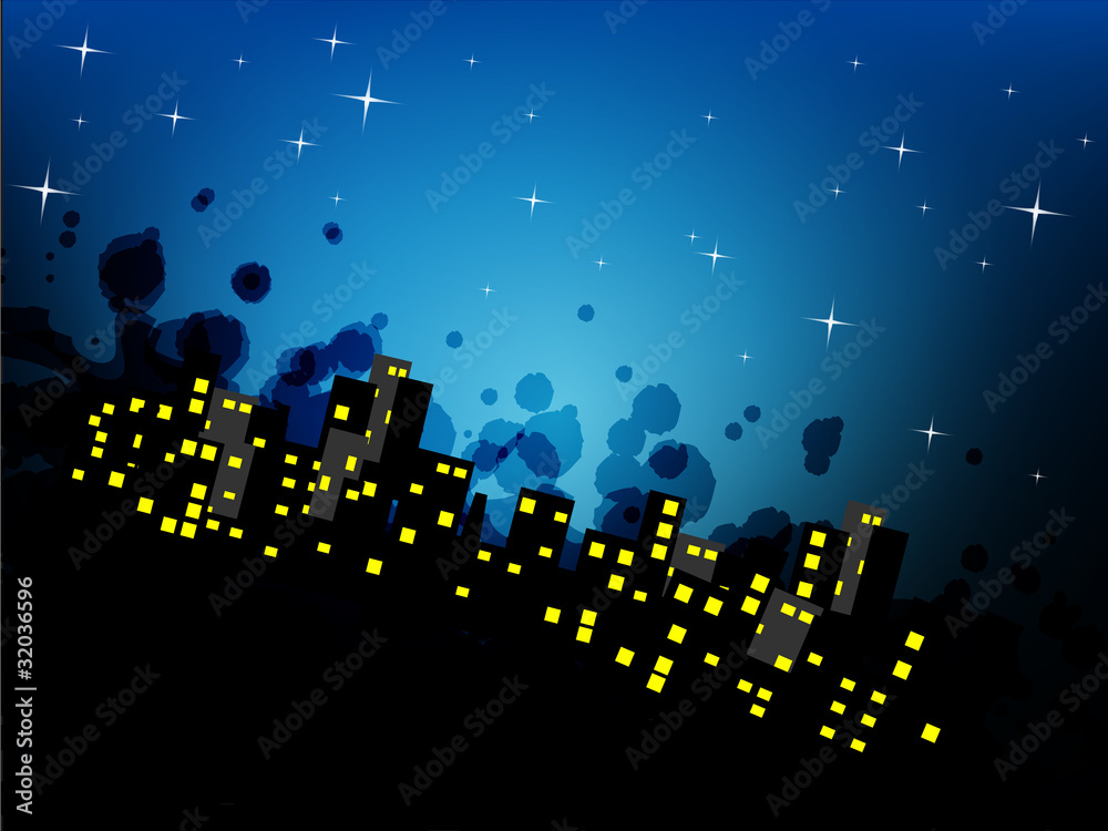 Abstract Night city background Stock Vector | Adobe Stock
