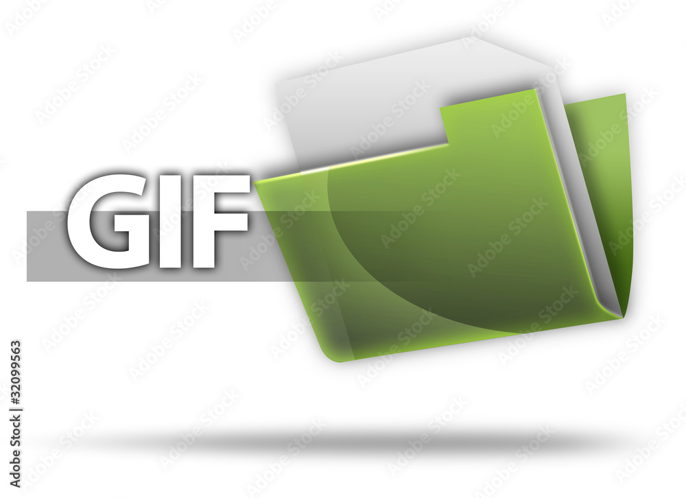 3D Style Folder Icon "GIF" Stock Illustration | Adobe Stock