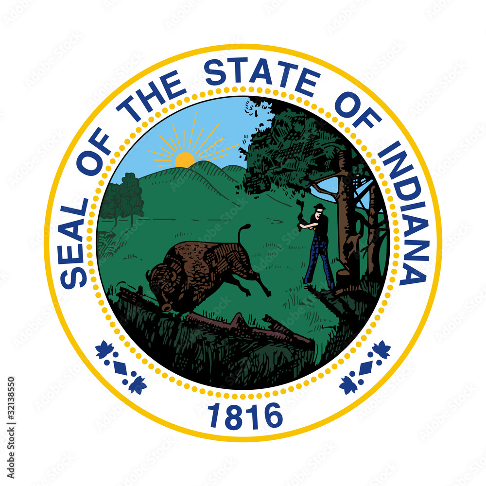 Indiana state seal Stock Illustration | Adobe Stock