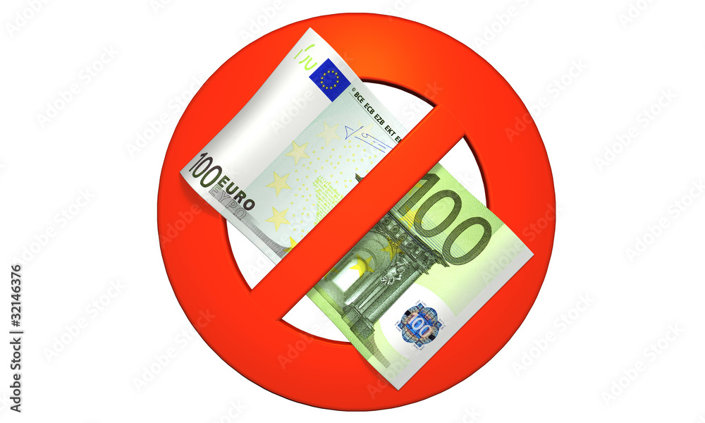 100 Euro durchgestrichen Stock-Illustration | Adobe Stock