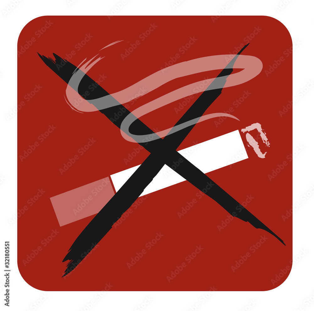 Pictogramme interdiction de fumer Stock Illustration | Adobe Stock