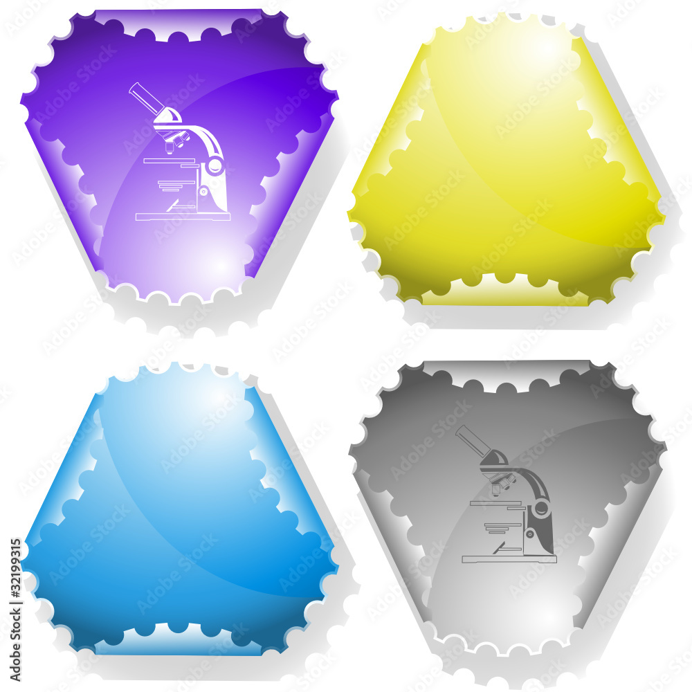 Lab microscope. Vector sticker. Stock Vector | Adobe Stock