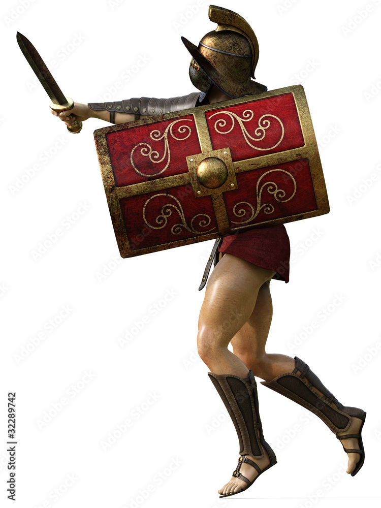 gladiator attacking in side view Stock Illustration | Adobe Stock