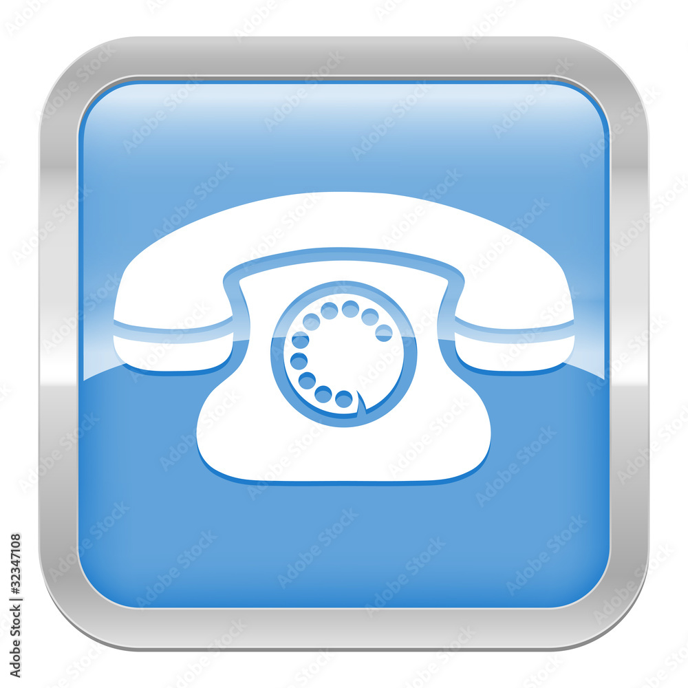 Vecteur Stock pictogramme téléphone série carré bleu | Adobe Stock