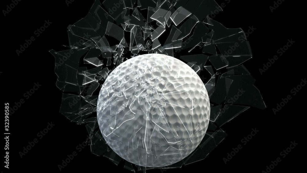Golf ball breaking window Stock Video | Adobe Stock