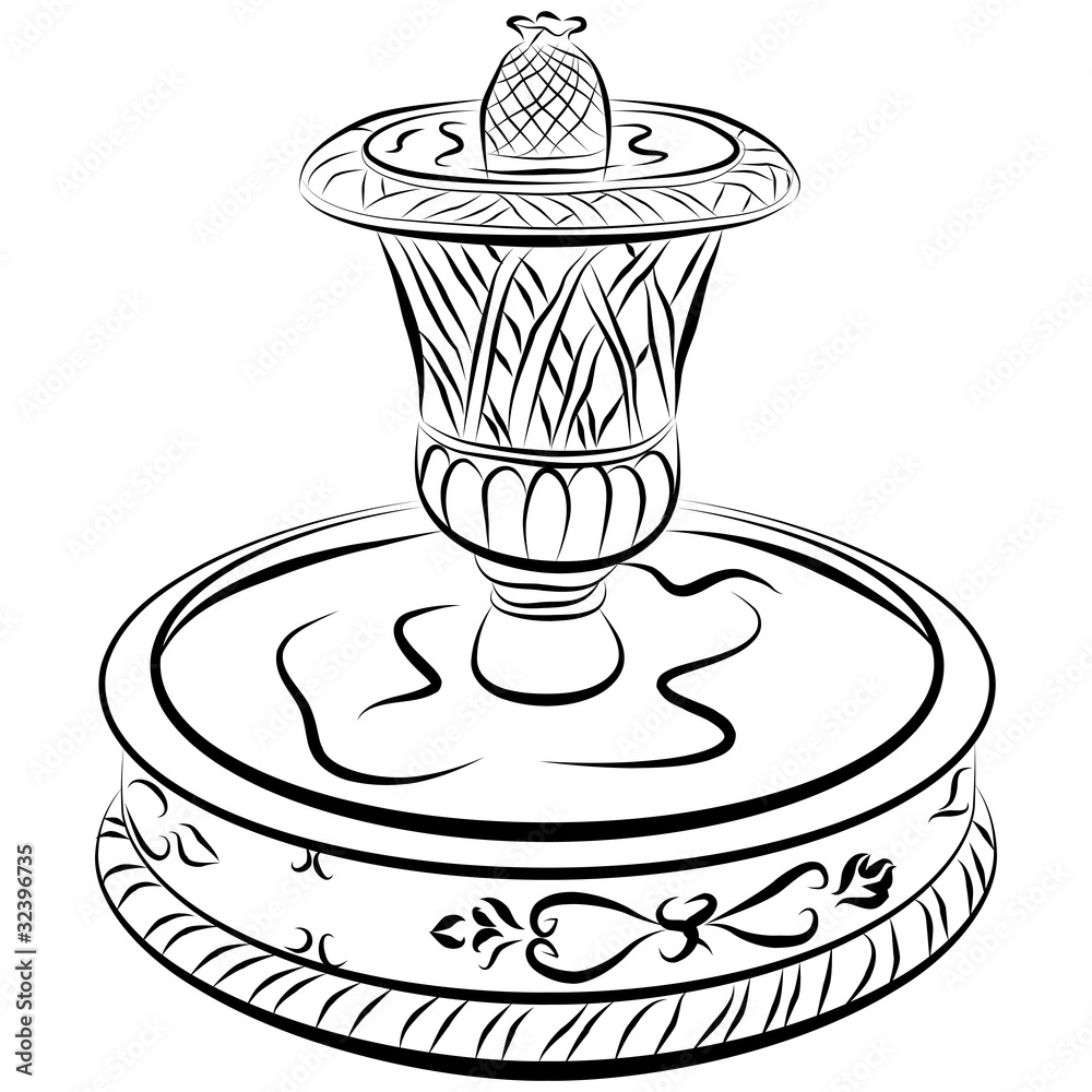 Victorian Water Fountain Line Drawing Stock Vector | Adobe Stock Victorian Water Fountain Line Drawing Stock Vector | Adobe Stock