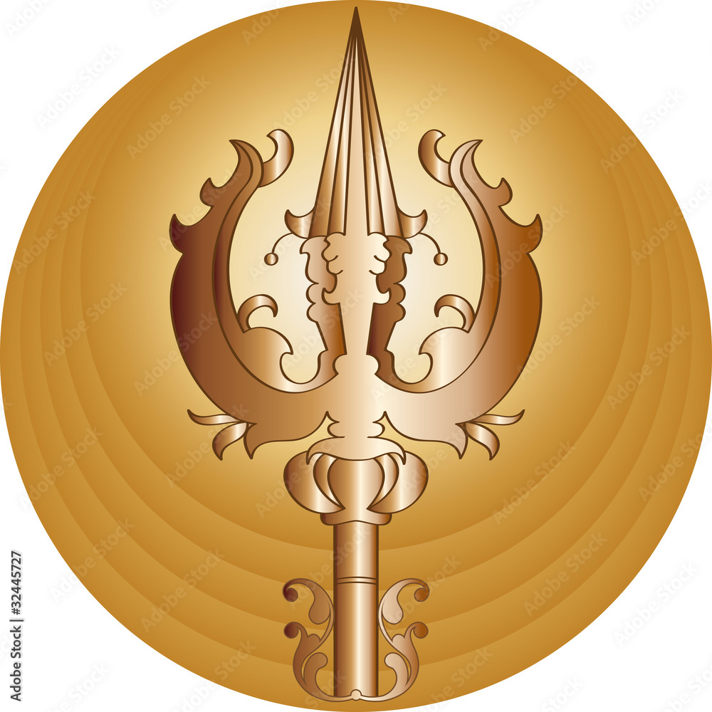 Trishul (trident of God Shiv) trisula, Thai: trisun) Stock Vector ...