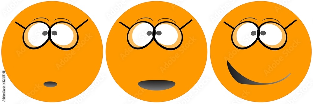 Smiley à lunettes, émoticônes orange Stock Illustration | Adobe Stock
