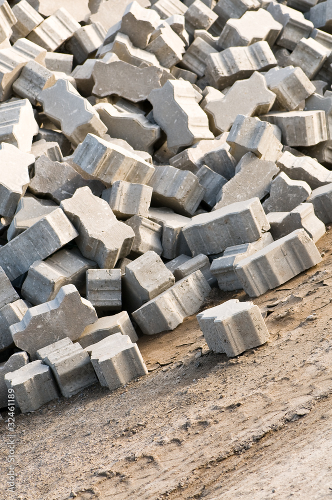 Verbundsteinpflaster, Baustelle, Pflasterarbeiten Stock-Foto | Adobe Stock