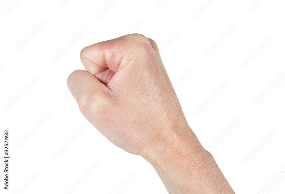 fist made with right hand isolated on white background Stock Photo ...