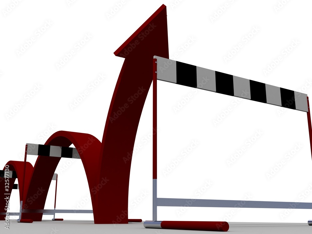 Successful overcoming the difficult barriers Stock Illustration | Adobe ...