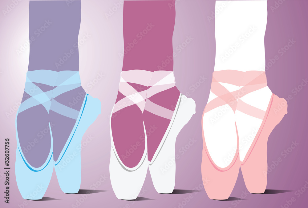 Detail of ballet dancer´s feet. Vector illustration Stock Vector ...