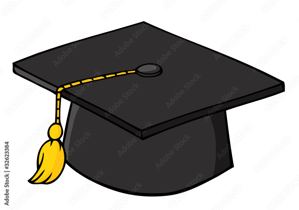 Black Graduation Cap Stock Vector | Adobe Stock