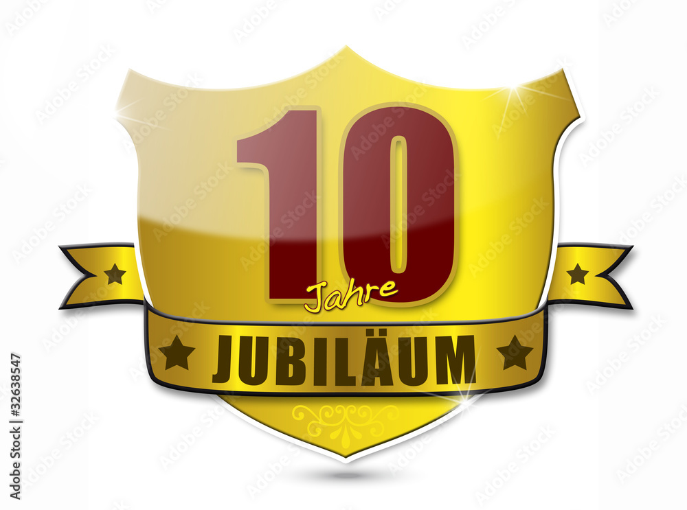 10 Jahre Jubiläum! Button, Icon Stock-Illustration | Adobe Stock