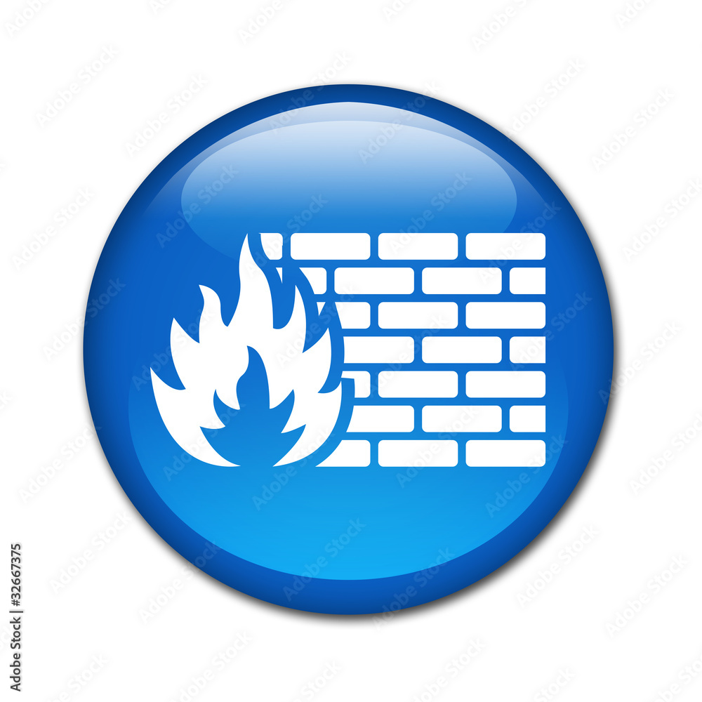 Boton brillante simbolo FIREWALL Stock Illustration | Adobe Stock