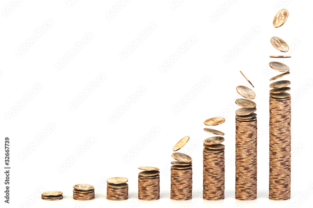 Growing chart of dollars Stock Photo | Adobe Stock