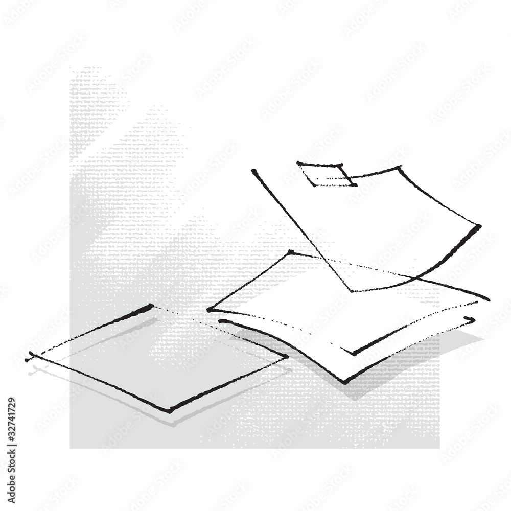 empty sheets of paper, icon, freehand drawing vector Stock Vector ...
