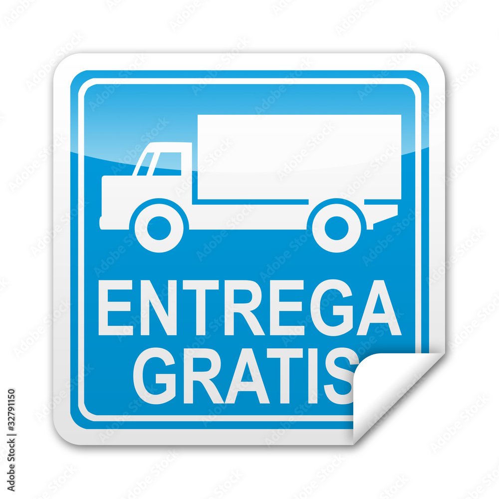 Pegatina cuadrada ENTREGA GRATIS con reborde ilustración de Stock ...