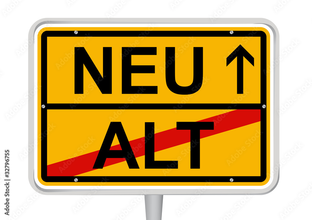 Ortsschild Alt/ Neu Stock Vector | Adobe Stock