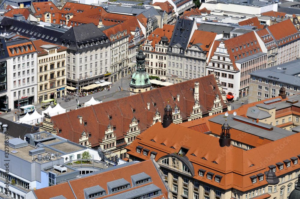 Leipzig Luftbild Marktplatz und Altes Rathaus Stock Photo | Adobe Stock