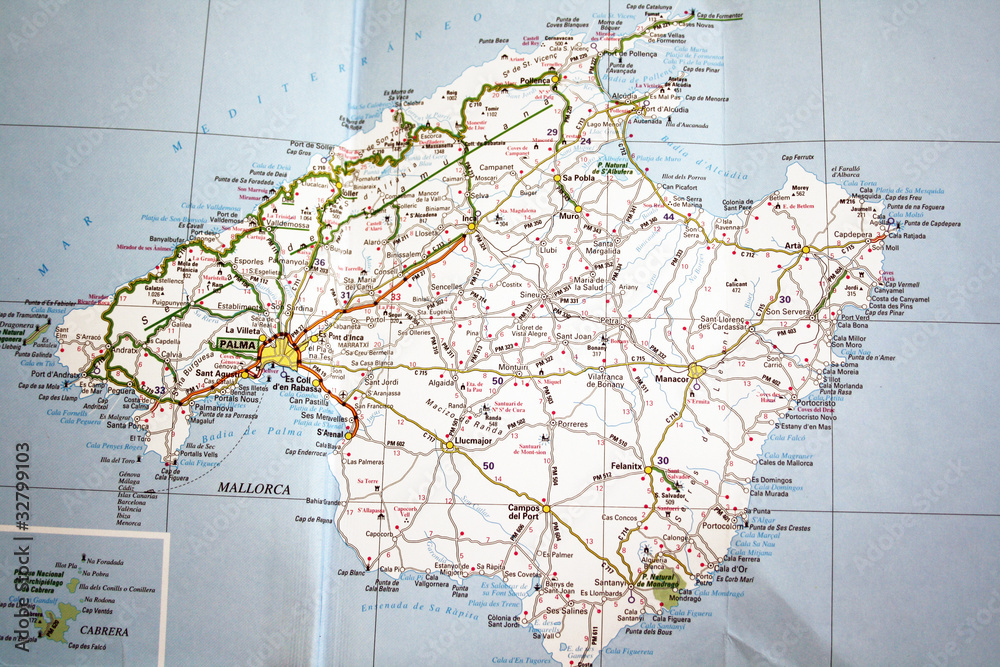 Mapa de Mallorca Stock Photo | Adobe Stock