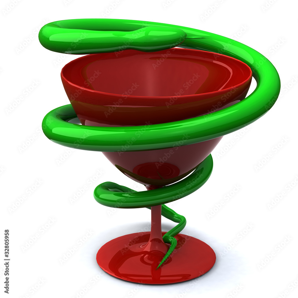 Pharmacy symbol - snake and cup (bowl of Hygieia) 3d Stock Illustration ...