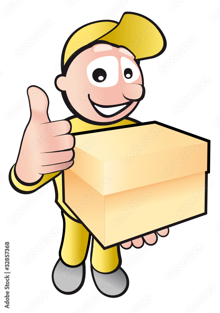 Paketbote Stock-Vektorgrafik | Adobe Stock