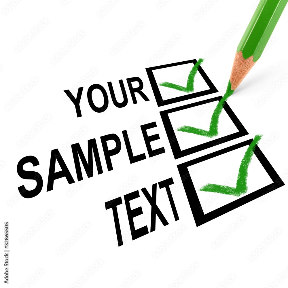 3 grüne Checkboxen Sample Text Stock-Illustration | Adobe Stock