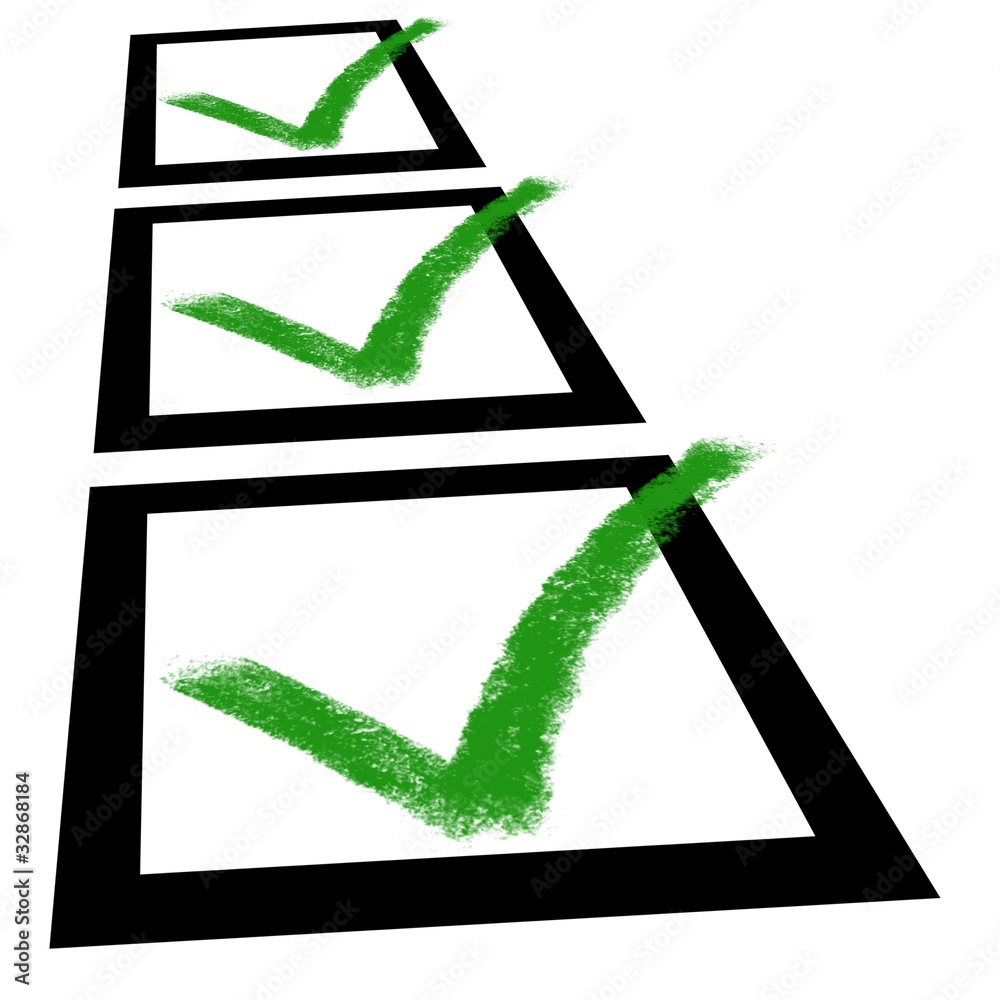 3 grüne Checkboxen Stock Photo | Adobe Stock