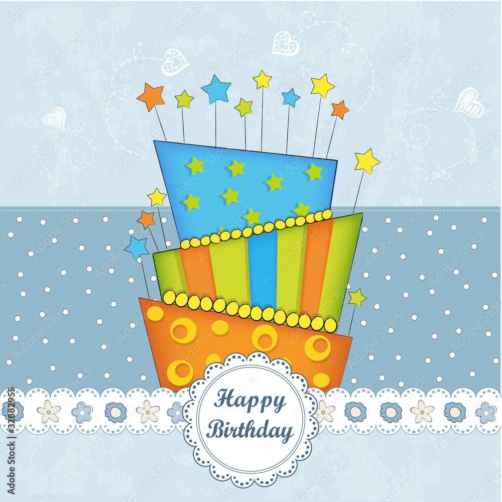 birthday background with cake Stock Vector | Adobe Stock