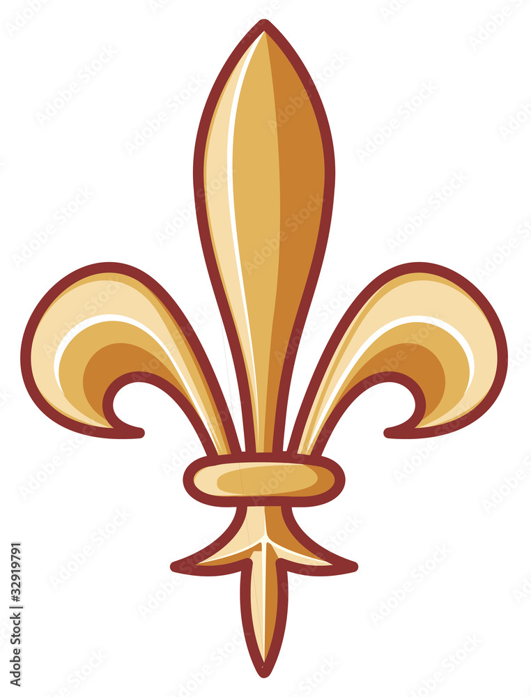 lily flower - heraldic symbol (element) Stock Vector | Adobe Stock