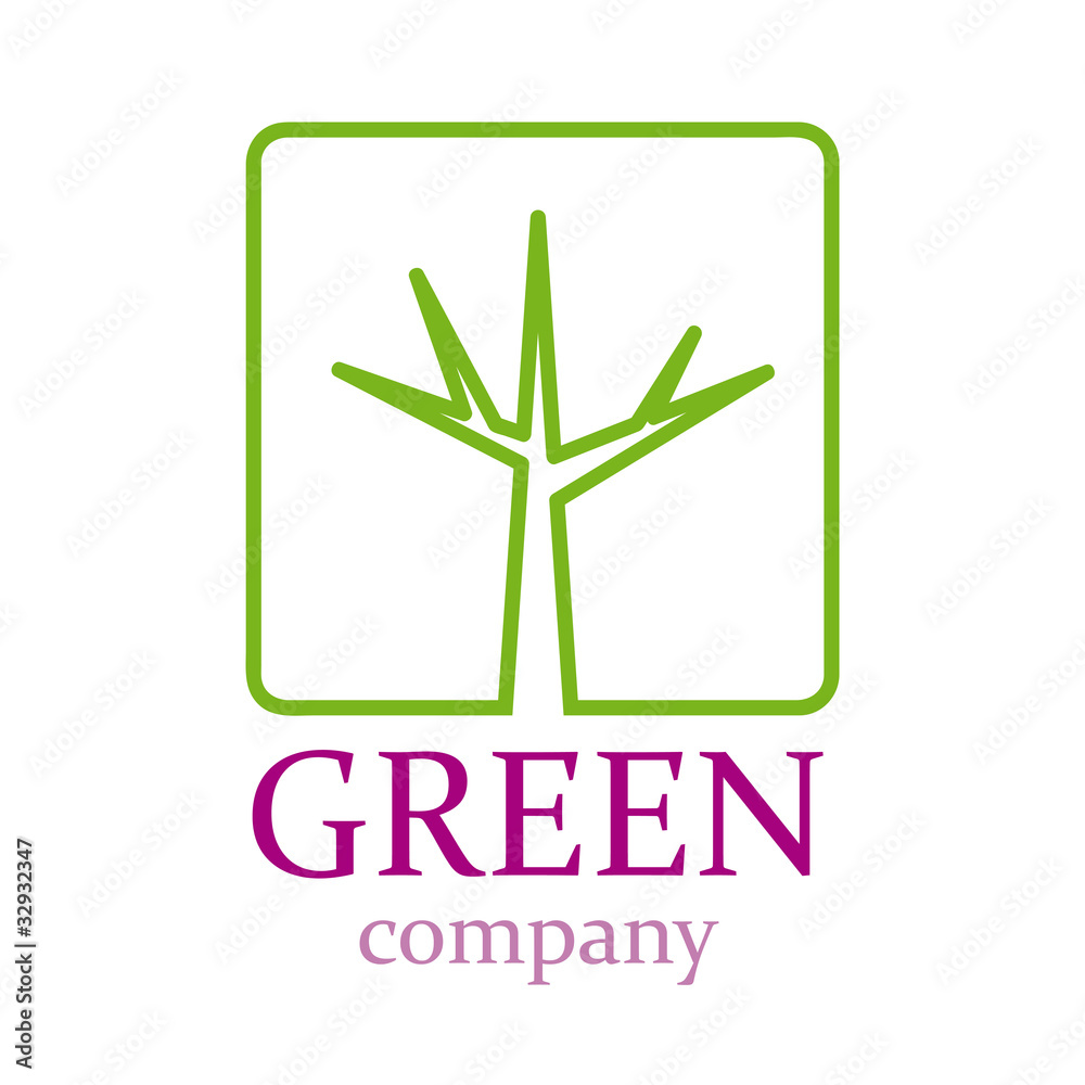Logo green company, tree # Vector Stock Vector | Adobe Stock
