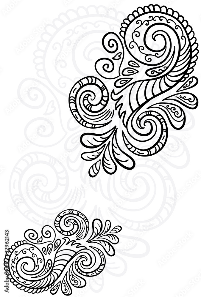 Scroll pattern. Seamless floral background. Stock Vector | Adobe Stock