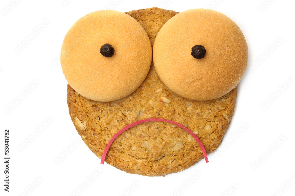 Sad cookie face Stock Photo | Adobe Stock