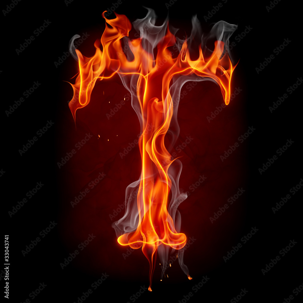 Fire letter Stock Illustration | Adobe Stock