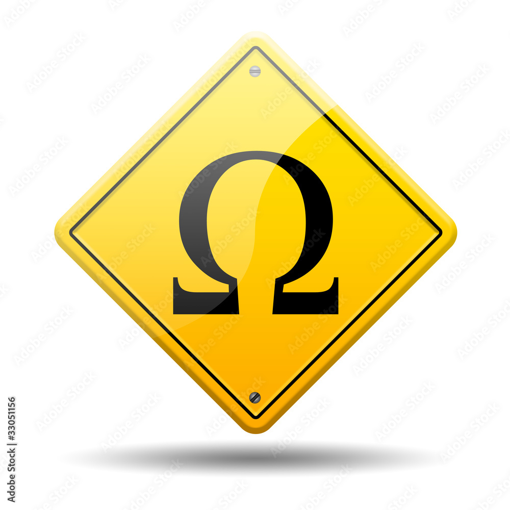 Señal amarilla signo Omega Stock Illustration | Adobe Stock