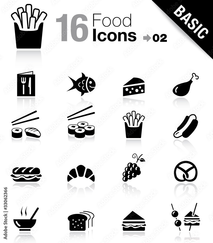 Basic - Food Icons Stock-Vektorgrafik | Adobe Stock