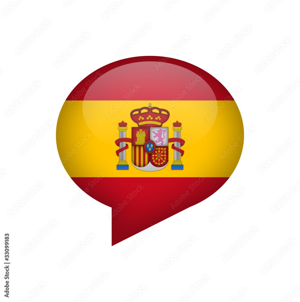 Spanish Flag Speech Bubble Stock Illustration | Adobe Stock