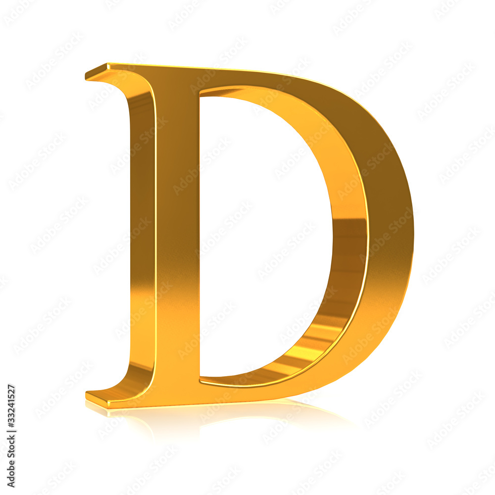 3d Gold letter "D" Stock Illustration | Adobe Stock