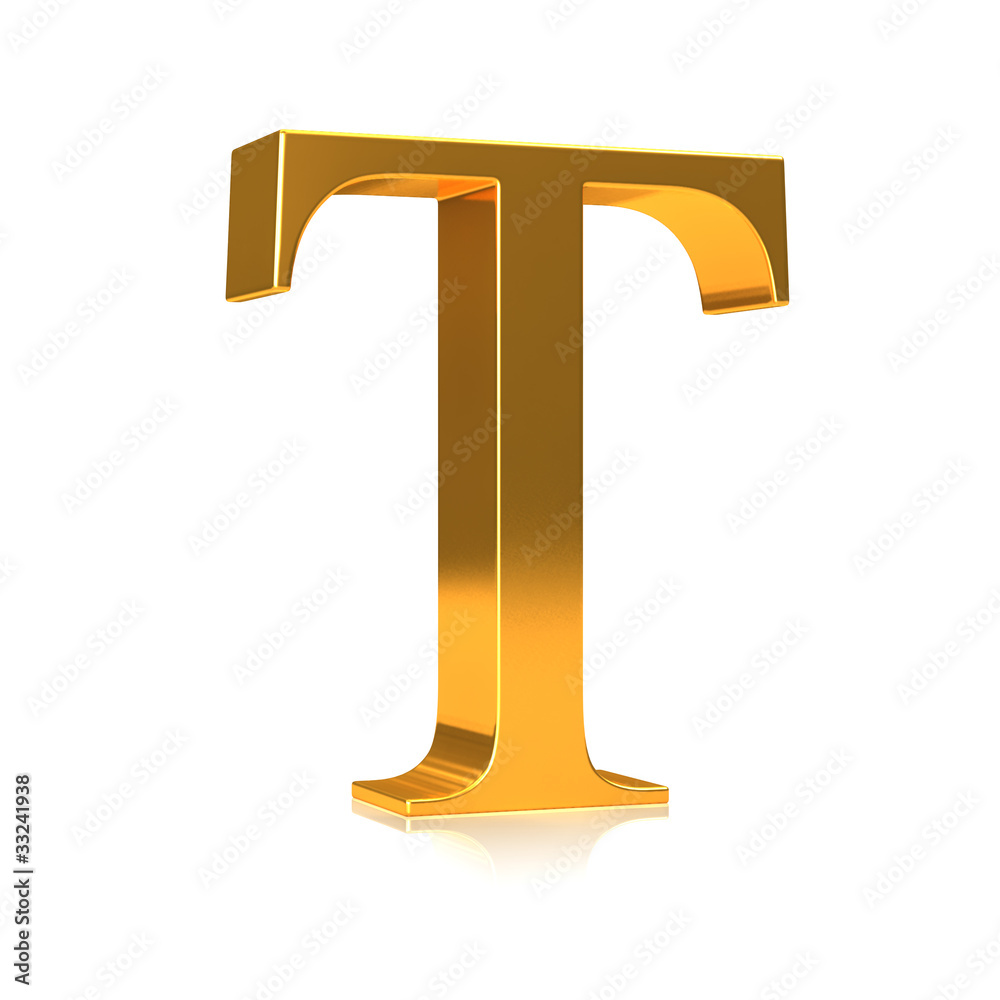 Golden 3d Letters T
