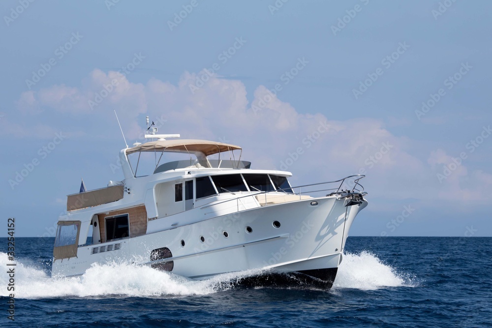 Motorboot am Meer Stock Photo | Adobe Stock