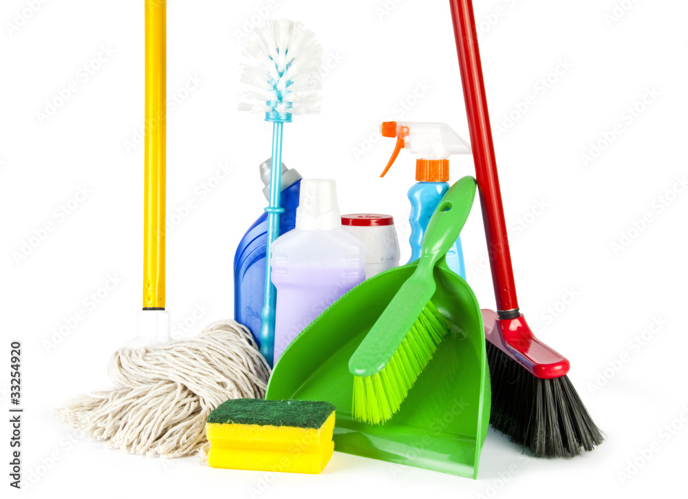 Cleaning tools Stock Photo | Adobe Stock